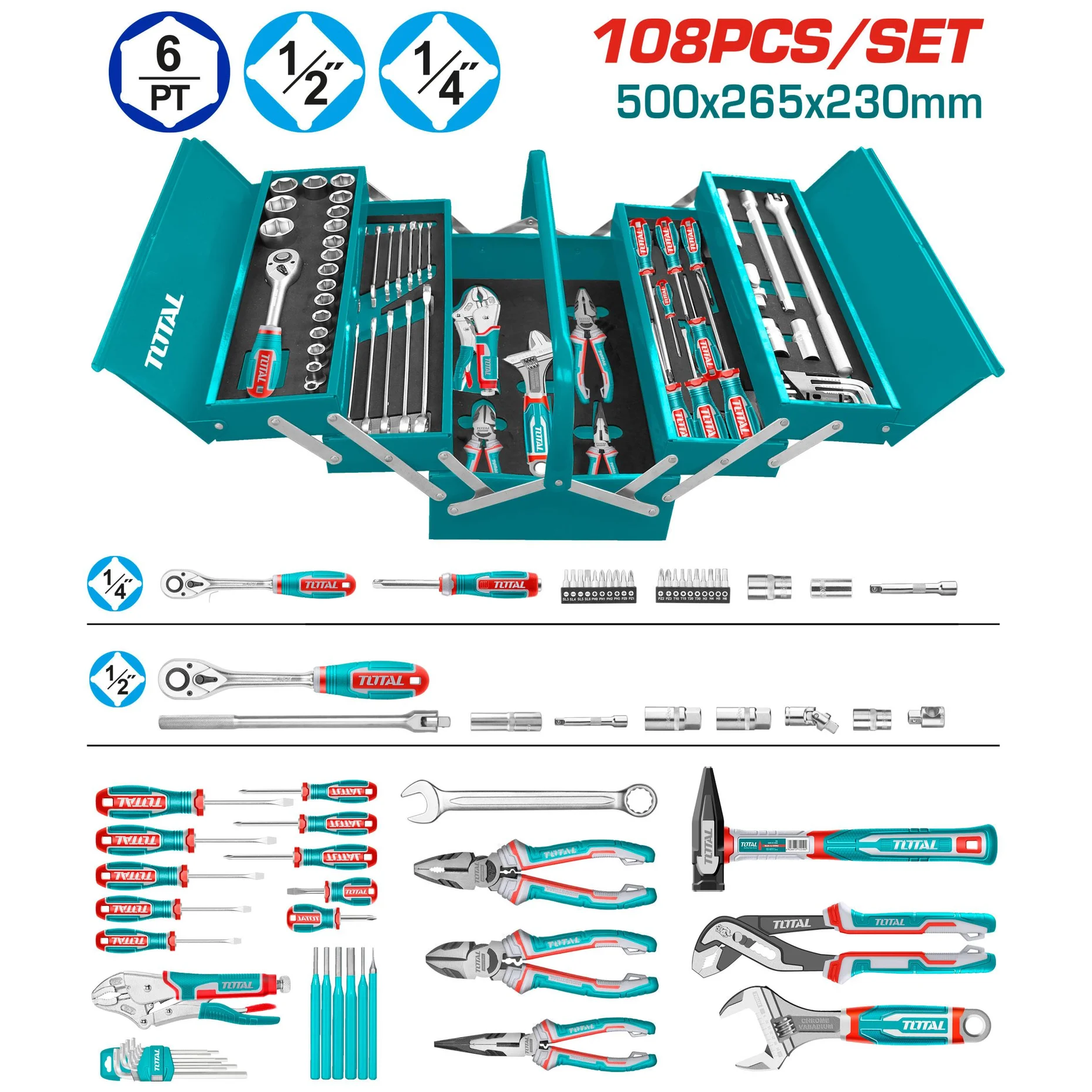 TOTAL TOOL SET 108PCS – Oasis Premium Tools